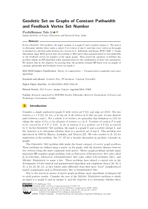 Geodetic Set on Graphs of Constant Pathwidth and Feedback Vertex Set Number
