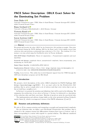 PACE Solver Description: OBLX Exact Solver for the Dominating Set Problem